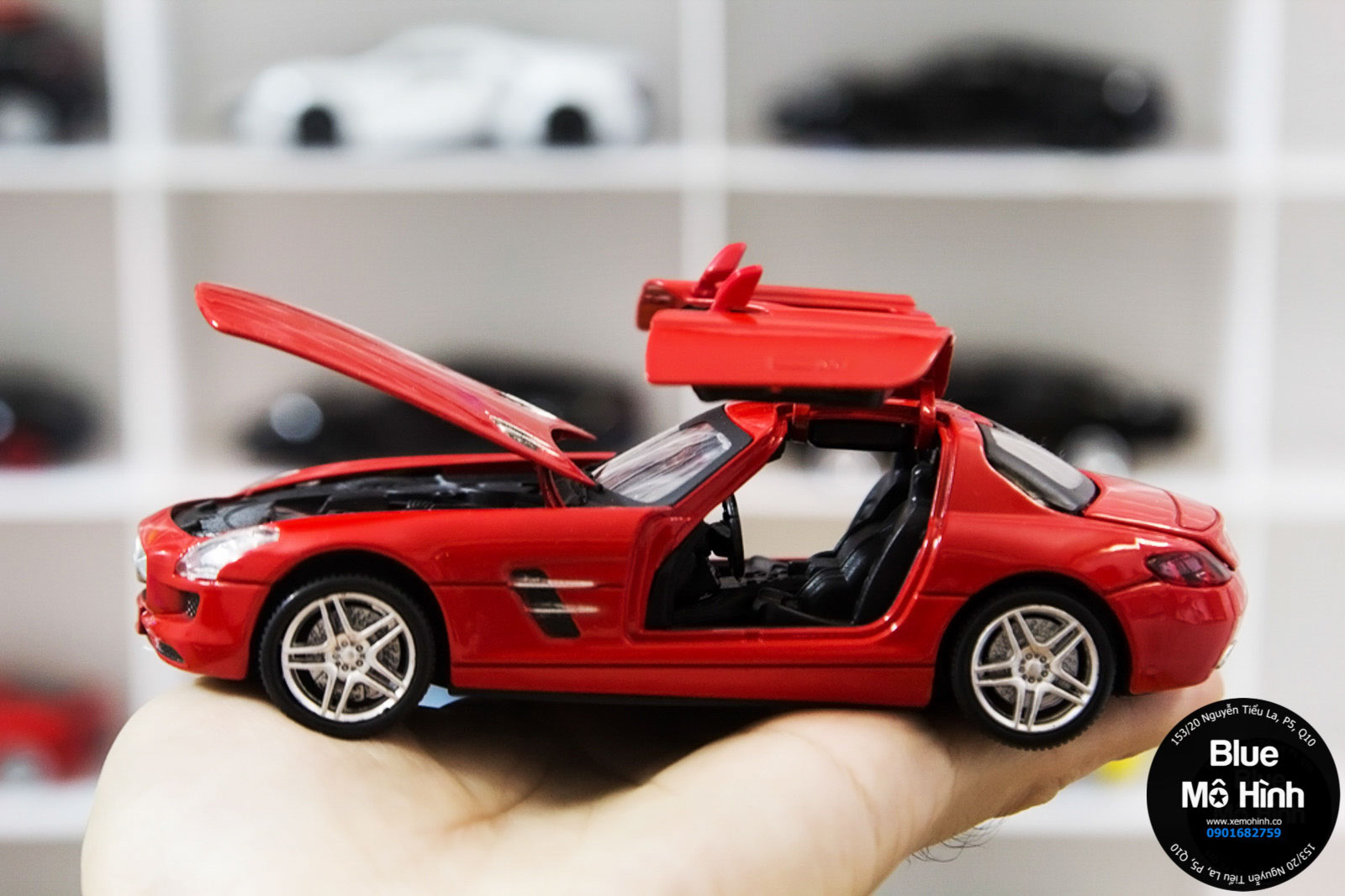 Xe mô hình Mercedes SLS AMG tỷ lệ 1:32 - Blue Mô Hình