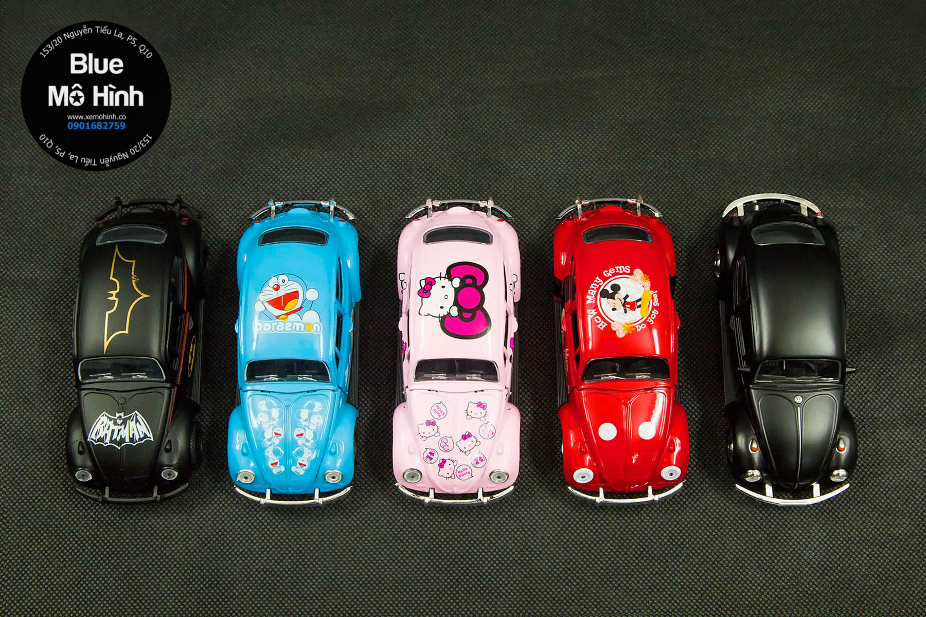 Xe mô hình Volkswagen Beetle Hello Kitty tỷ lệ 1:36 - Blue Mô Hình