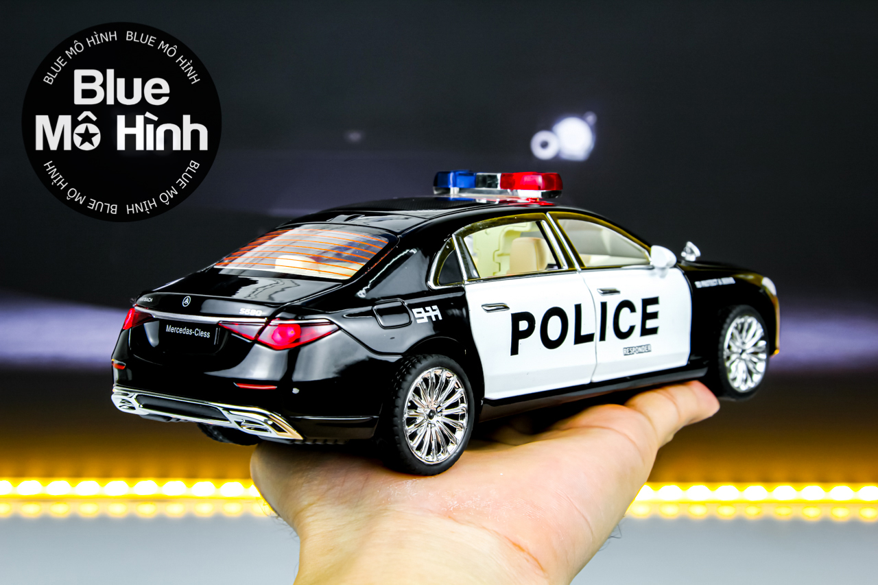 Xe mô hình Mercedes Maybach S680 Police 1:24 Cảnh sát - Blue Mô Hình
