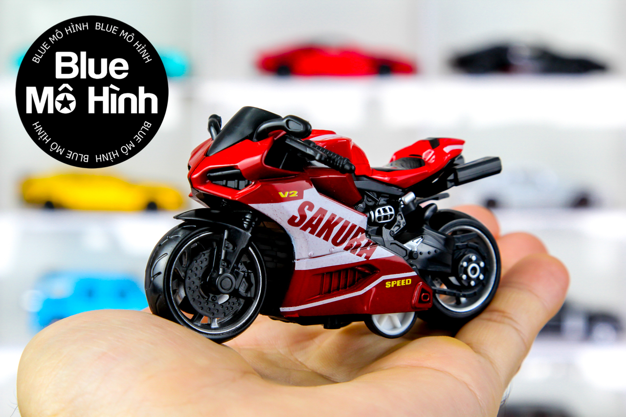 Mô hình xe mô tô chạy trớn bằng kim loại 1:36 Đỏ - Blue Mô Hình