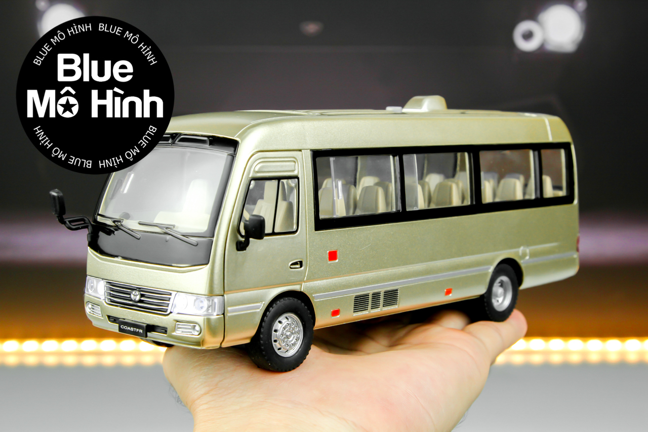 Xe mô hình xe buýt Toyota Bus Coaster xe khách 1:24 - Blue Mô Hình