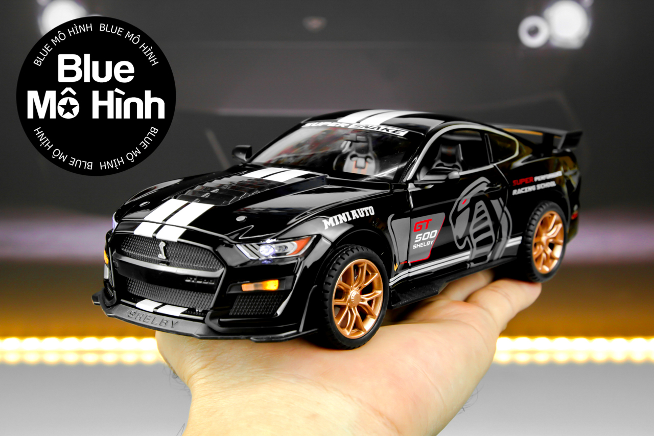 Xe mô hình Ford Mustang GT500 1:24 Cam - Blue Mô Hình