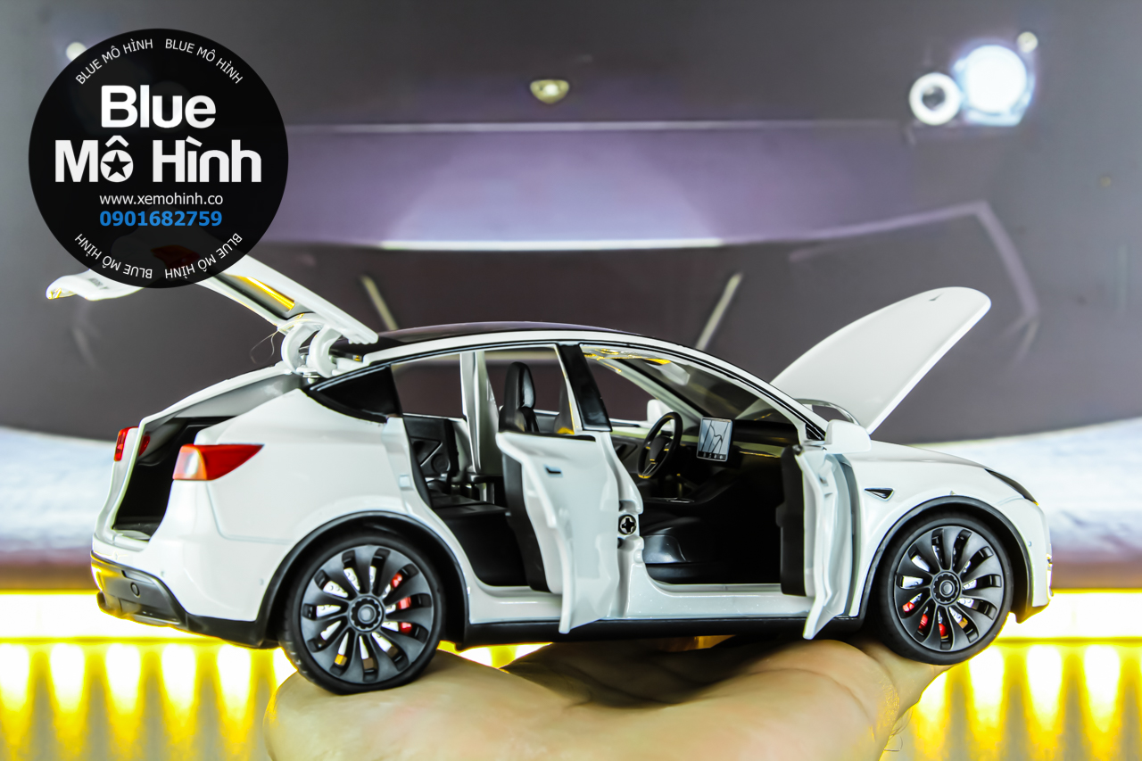 Xe mô hình Tesla Model Y xe điện 1:24 - Blue Mô Hình