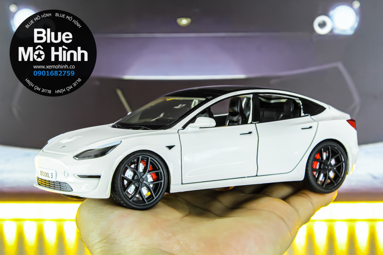 Xe mô hình Tesla Model 3 xe điện 1:24 - Blue Mô Hình