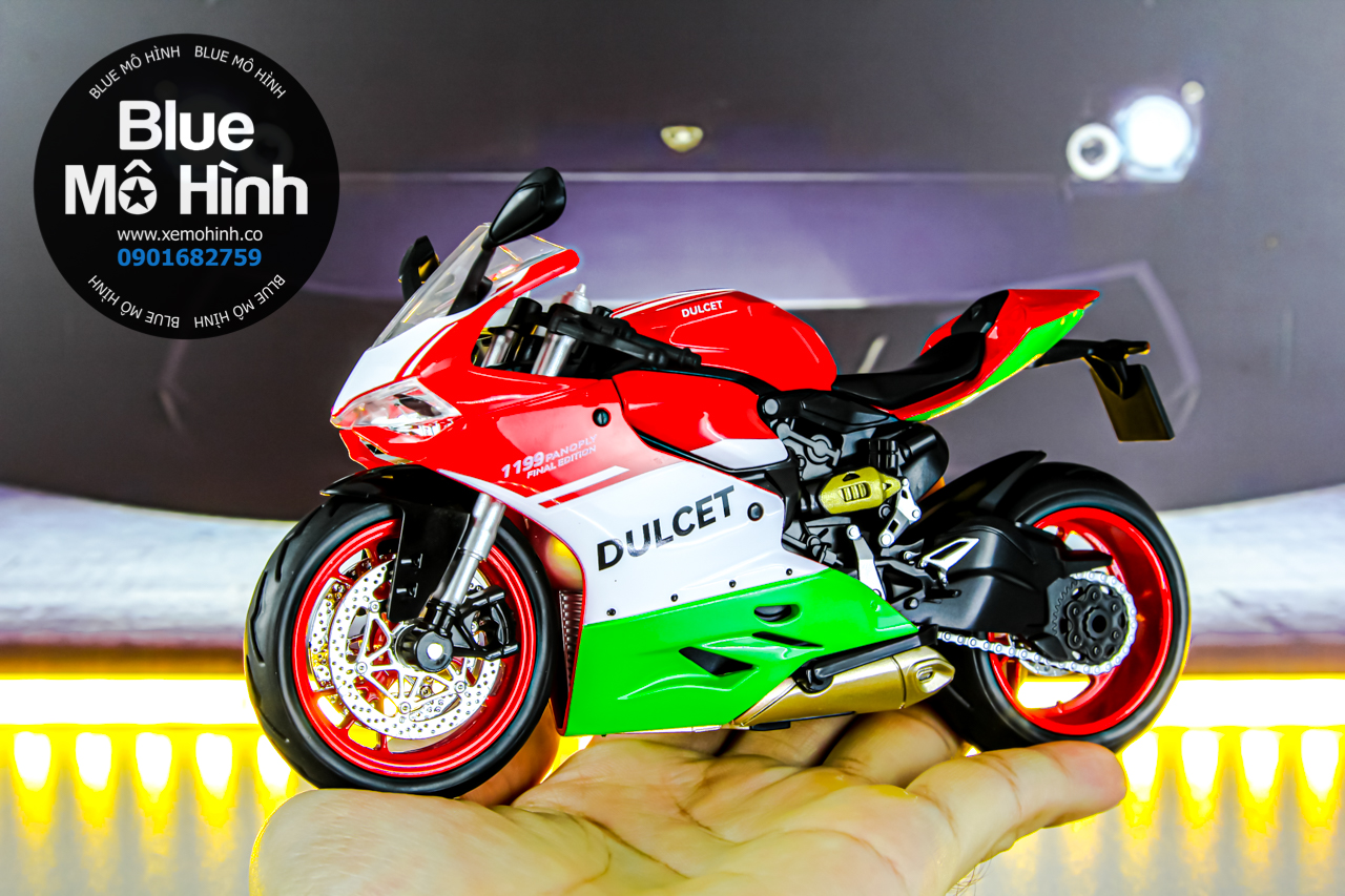 Xe mô hình mô tô Ducati 1199 Panigale 1:12 Dulcet - Blue Mô Hình