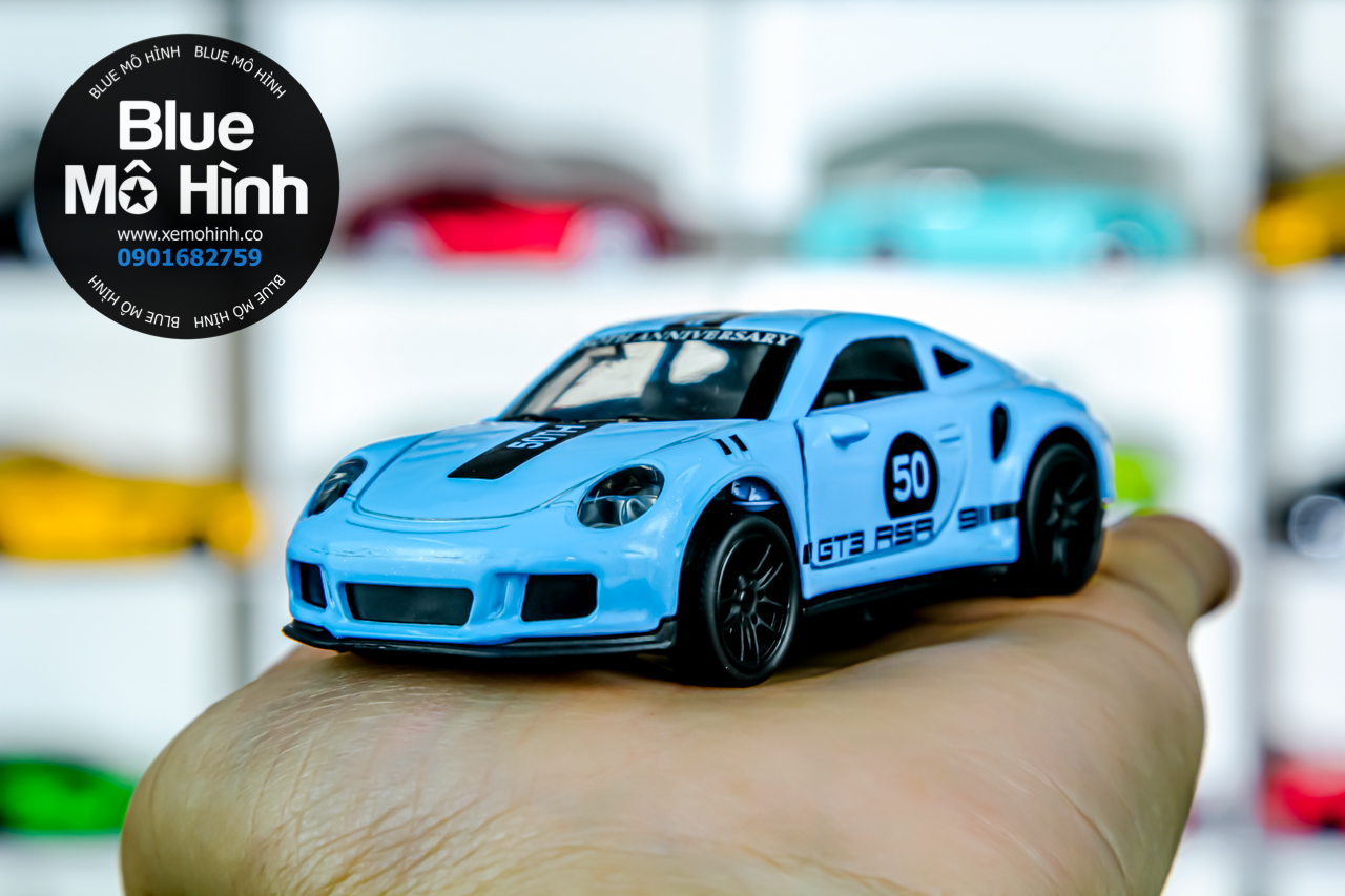 Mô hình xe Porsche 911 Turbo 1:43 Xanh dương bằng kim loại - Blue Mô Hình
