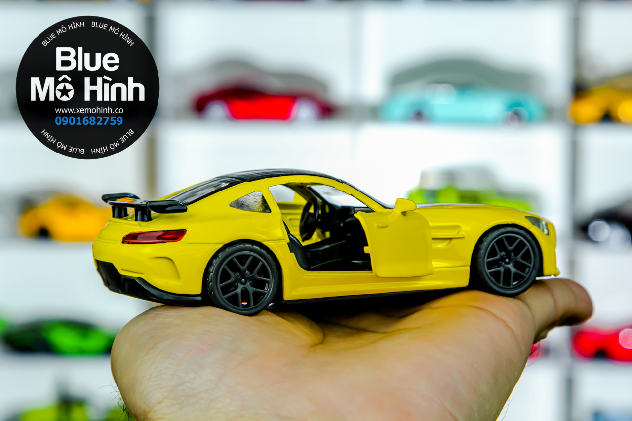 Mô hình xe Mercedes GTS 1:36 Vàng sọc đỏ bằng kim loại - Blue Mô Hình